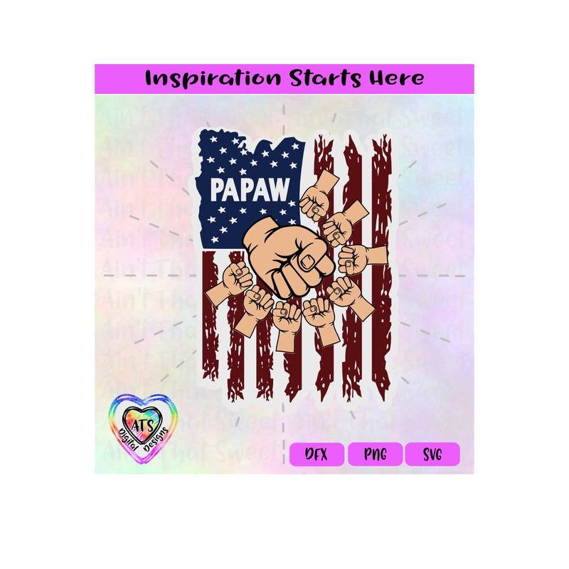 Distressed Flag | Papaw with 8 Fist Bumps - Transparent PNG SVG DXF ...