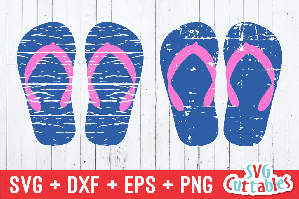 Distressed Flip Flops - So Fontsy
