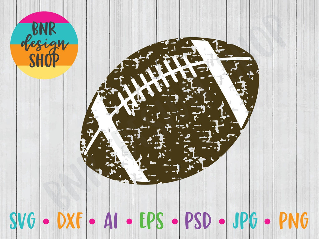Distressed Football SVG - So Fontsy