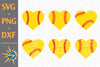 Distressed Heart Softball SVG, PNG, DXF Digital Files Include - So Fontsy