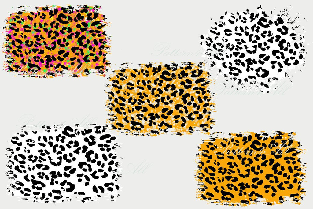 Distressed Leopard Print Patches, Splash Sublimation Design, Digital P ...