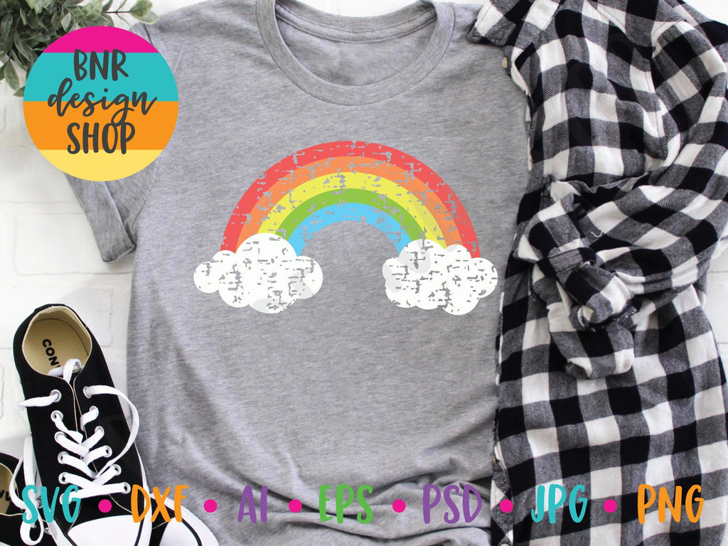 Distressed Rainbow SVG - So Fontsy