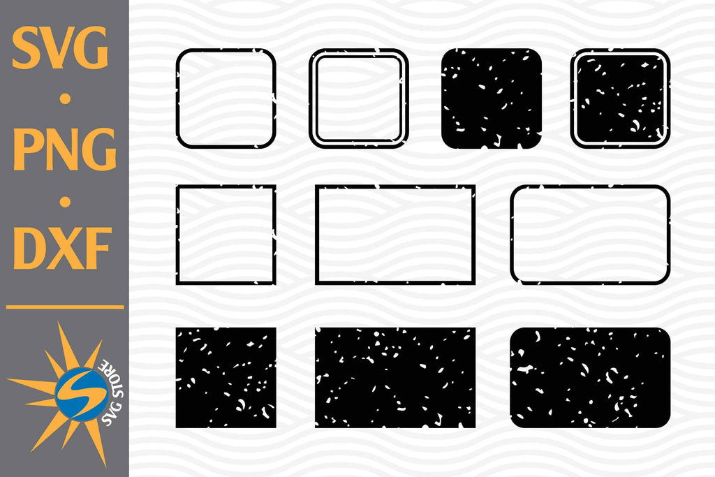 Distressed Rectangle SVG, PNG, DXF Digital Files Include - So Fontsy