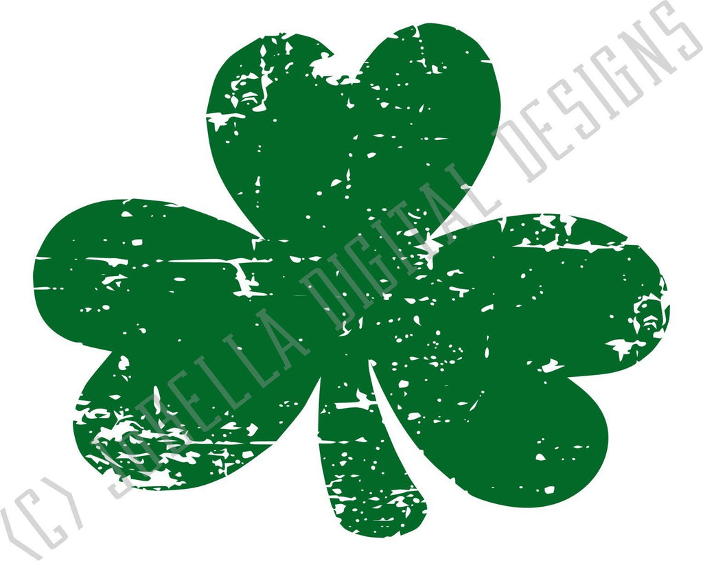 Distressed Shamrock SVG Cut File and Printable - So Fontsy