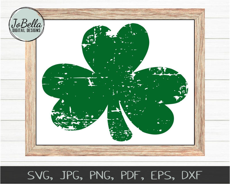 Distressed Shamrock SVG Cut File and Printable - So Fontsy