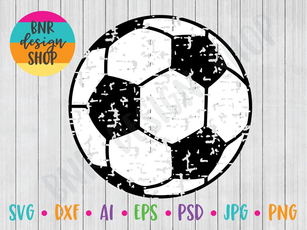 Distressed Soccer Ball SVG - So Fontsy
