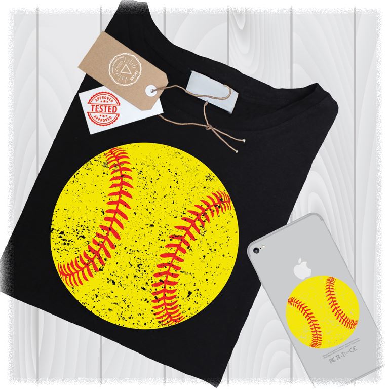 Distressed Softball SVG Files Grunge DXF Cut Designs - Softball ...