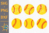 Distressed Softball SVG, PNG, DXF Digital Files Include - So Fontsy
