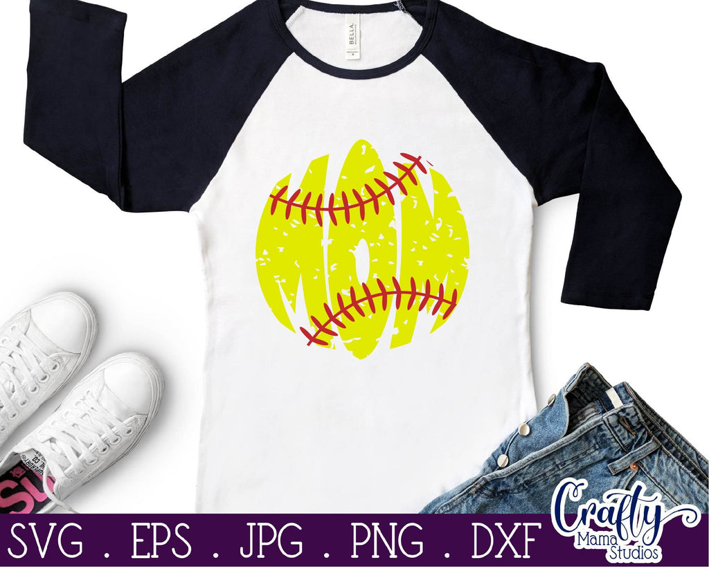 Distressed Softball svg - Softball Mom svg - Softball Svg - So Fontsy
