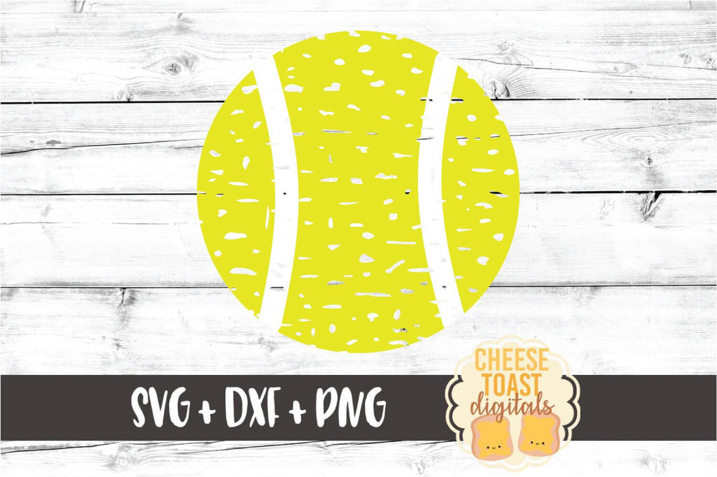 Distressed Tennis Ball - Tennis SVG PNG DXF Cut Files - So Fontsy