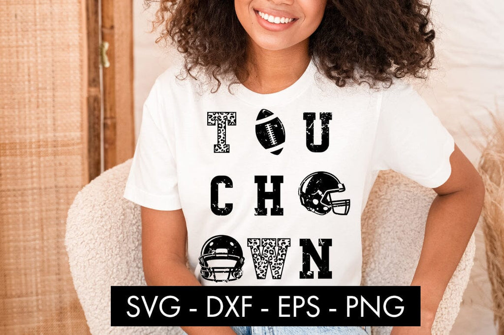 Distressed Touchdown SVG Cut File PNG - So Fontsy