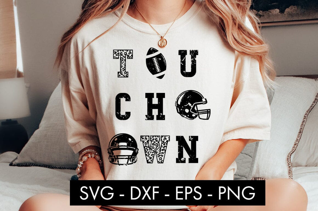 Distressed Touchdown SVG Cut File PNG - So Fontsy