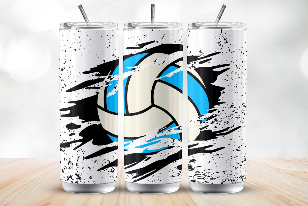 Distressed Volleyball 20 Oz Tumbler Wrap Sublimation Design - So Fontsy