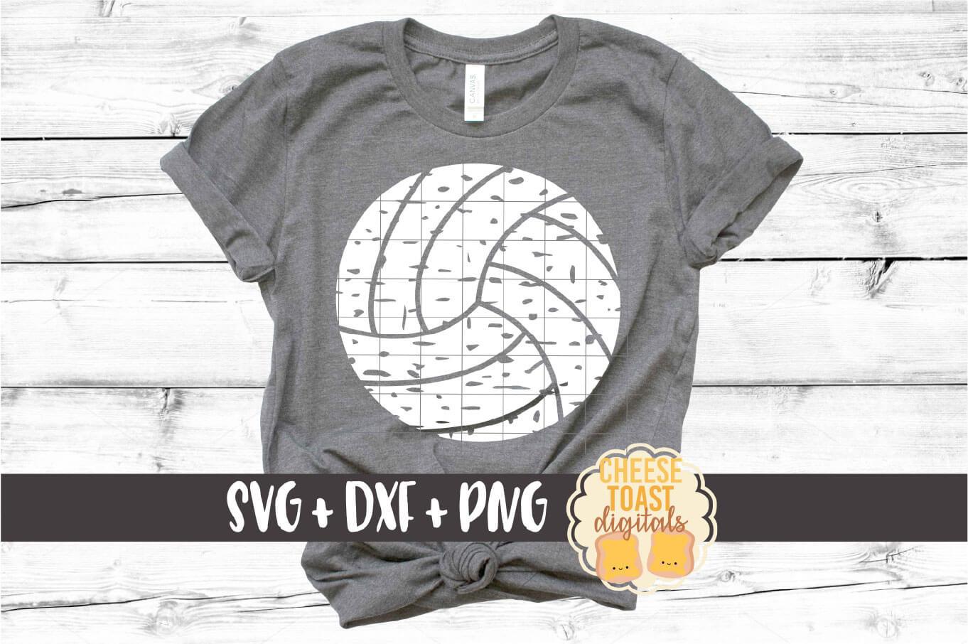 Distressed Volleyball - Volleyball SVG PNG DXF Cut Files - So Fontsy