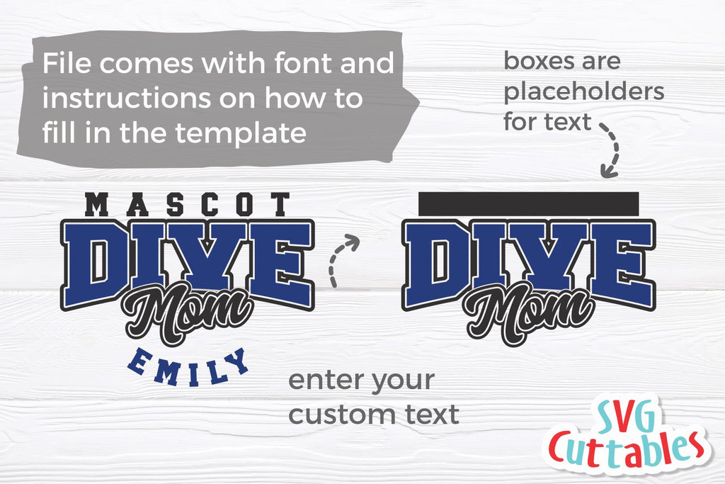 Dive svg - Dive Mom Template 001 - svg - dxf - eps - png - Cut File ...