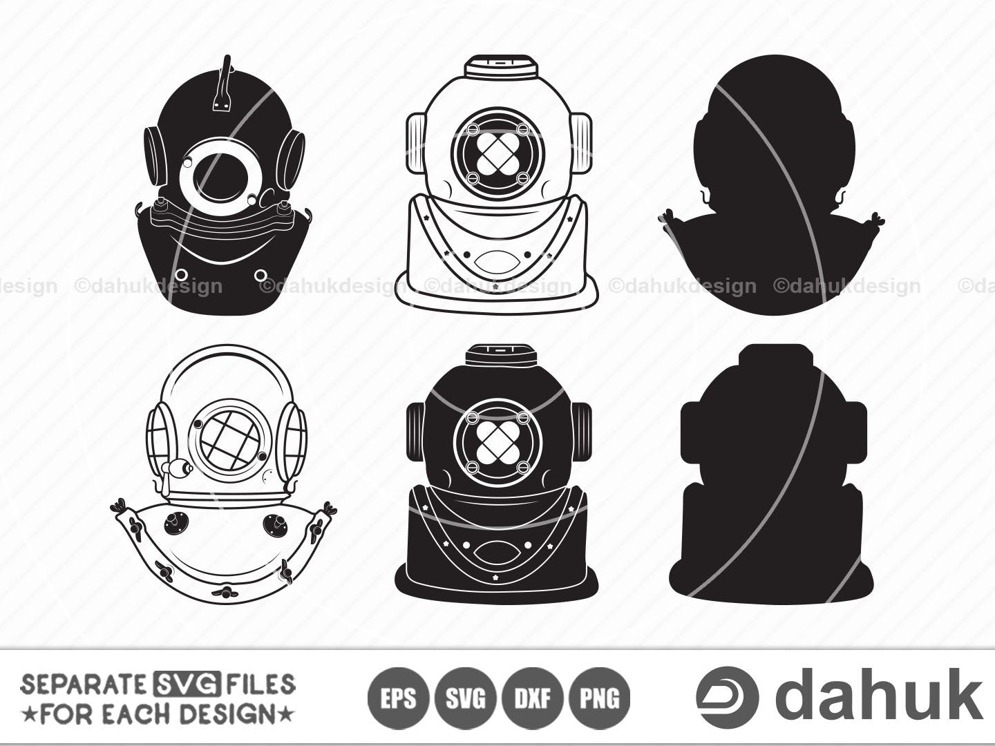 Diving Helmet svg, Diving helmet Silhouette, Diving Helmet Clipart, Cut ...