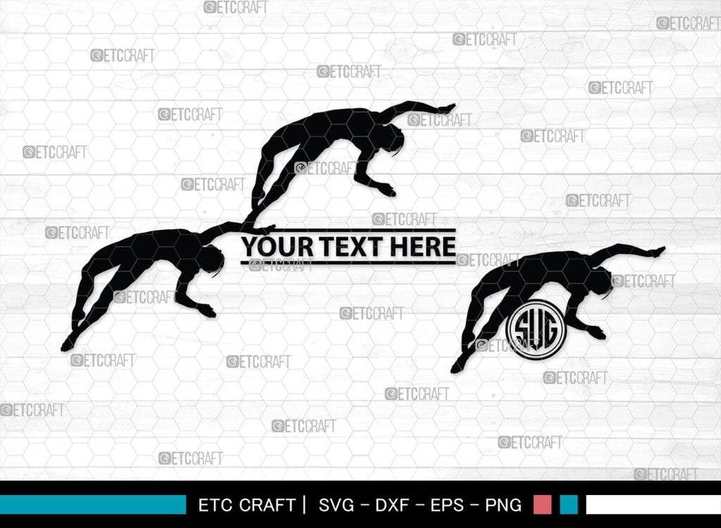 Diving Monogram, Diving Silhouette, Scuba Diving Svg, Diver Svg, Sports ...