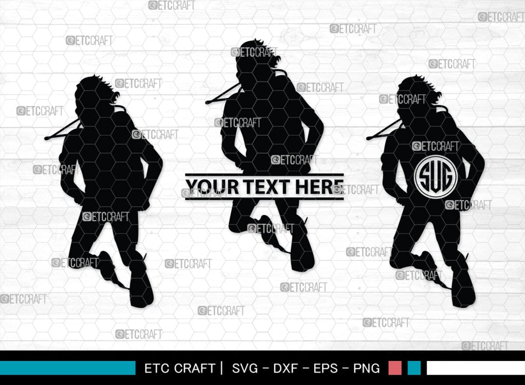 Diving Monogram, Diving Silhouette, Scuba Diving Svg, Diver Svg, Sports ...
