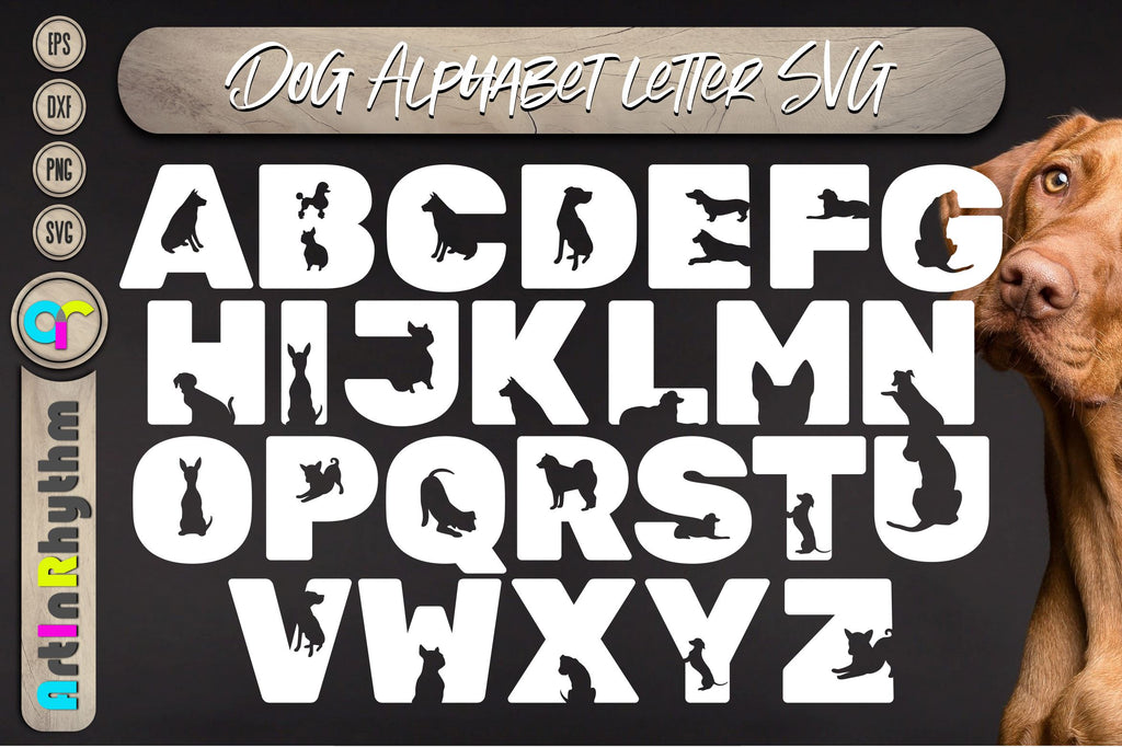 Dog Alphabet Letter, Dog a-Z Font Svg - So Fontsy