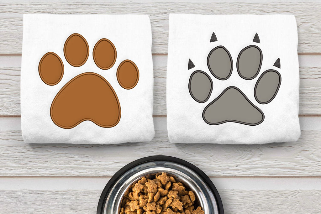 Dog and Cat Paw Applique Embroidery Design Duo - So Fontsy