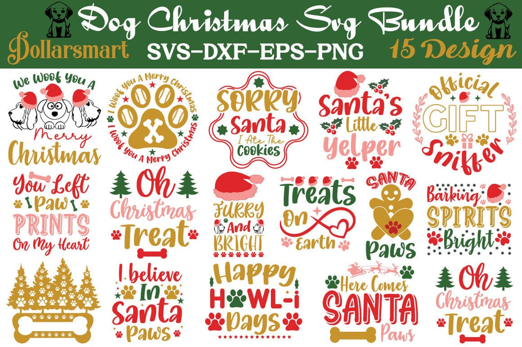 Dog Christmas svg bundle - So Fontsy