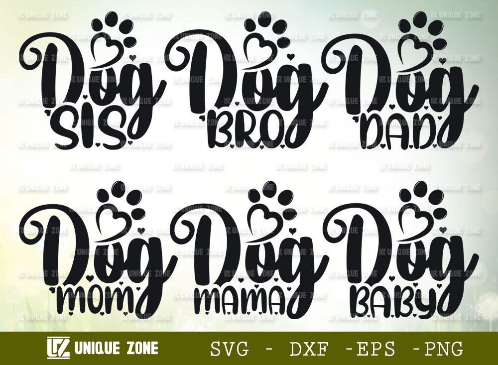 Dog Family SVG Cut File | Dog Mama Svg | Dog Mom Svg | Dog Dad Svg ...
