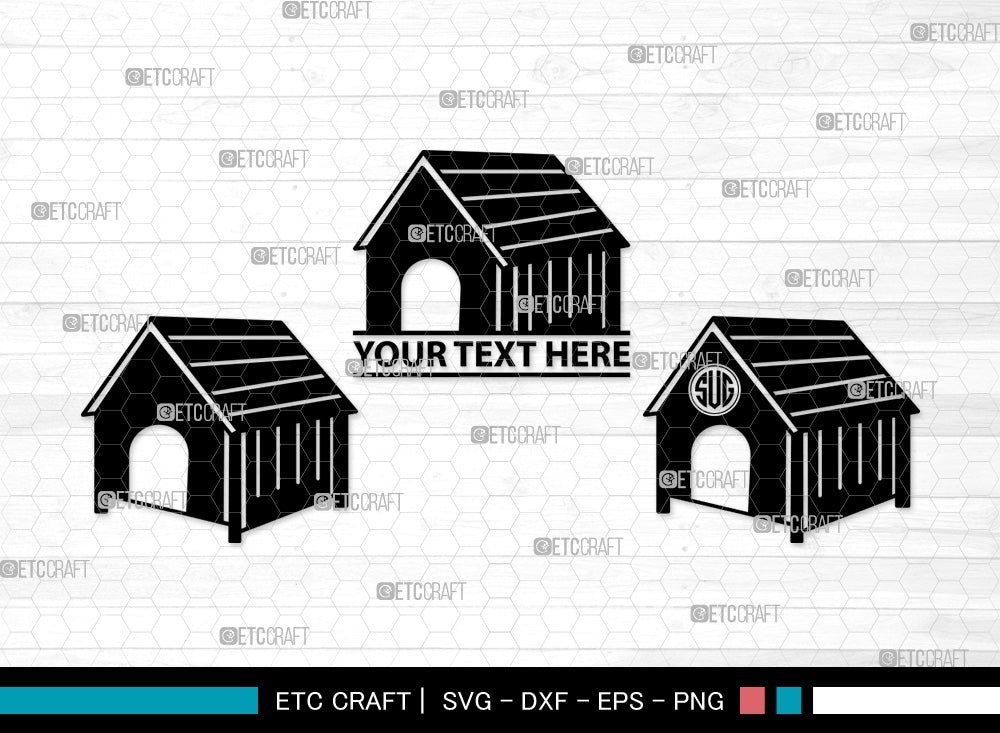 Dog House Monogram SVG Cut File | Dog Svg | Dog Paw Svg | Dog Bone Svg ...