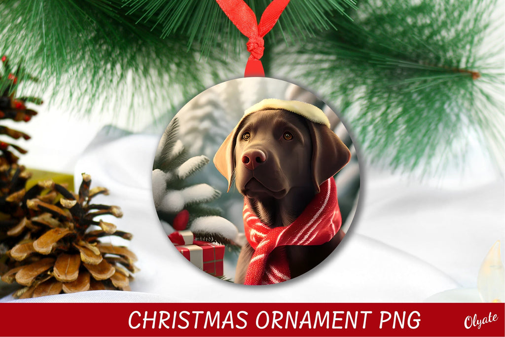 Dog Ornament Sublimation. 3D Dog Christmas Sign - So Fontsy