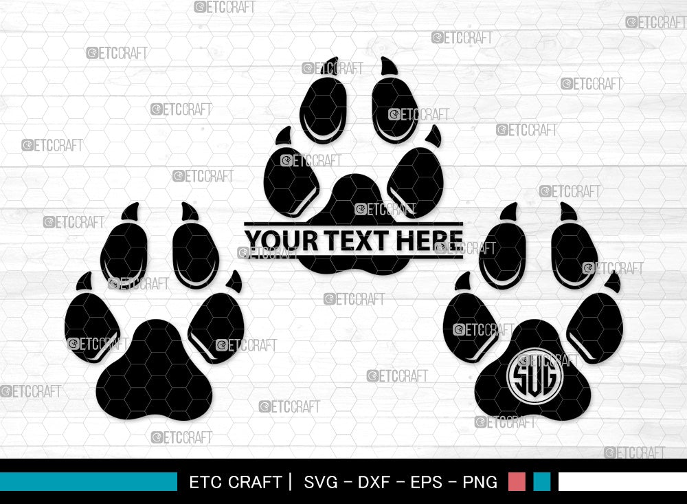 Dog Paw Monogram SVG | Pawprint Svg | Pet Paw Print Svg | Dog Love Svg ...
