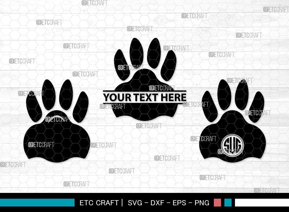 Dog Paw Monogram SVG | Pawprint Svg | Pet Paw Print Svg | Dog Love Svg ...