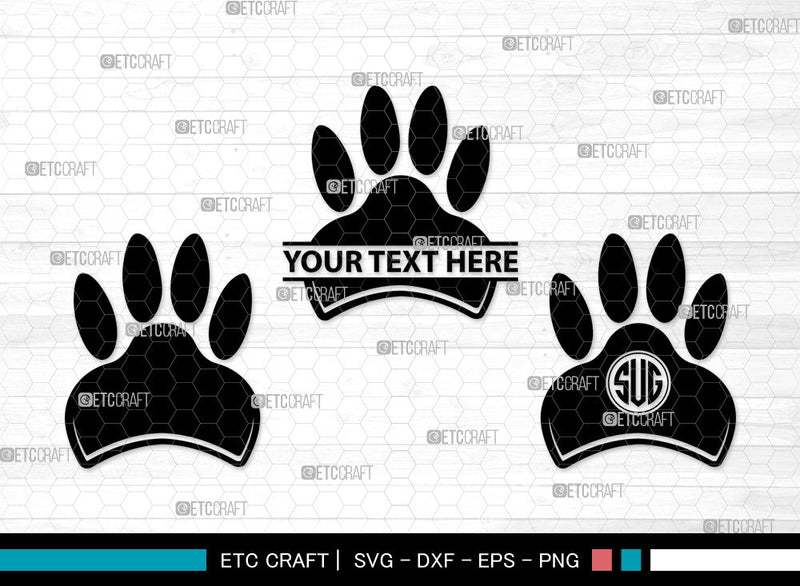 Dog Paw Monogram SVG | Pawprint Svg | Pet Paw Print Svg | Dog Love Svg ...