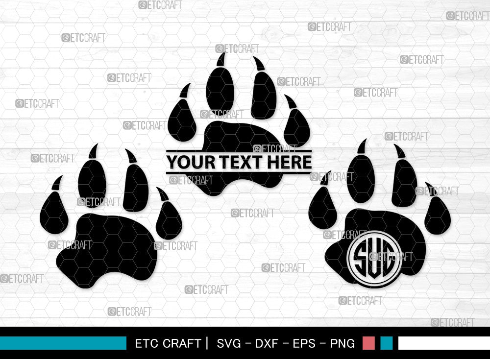 Dog Paw Monogram SVG | Pawprint Svg | Pet Paw Print Svg | Dog Love Svg ...