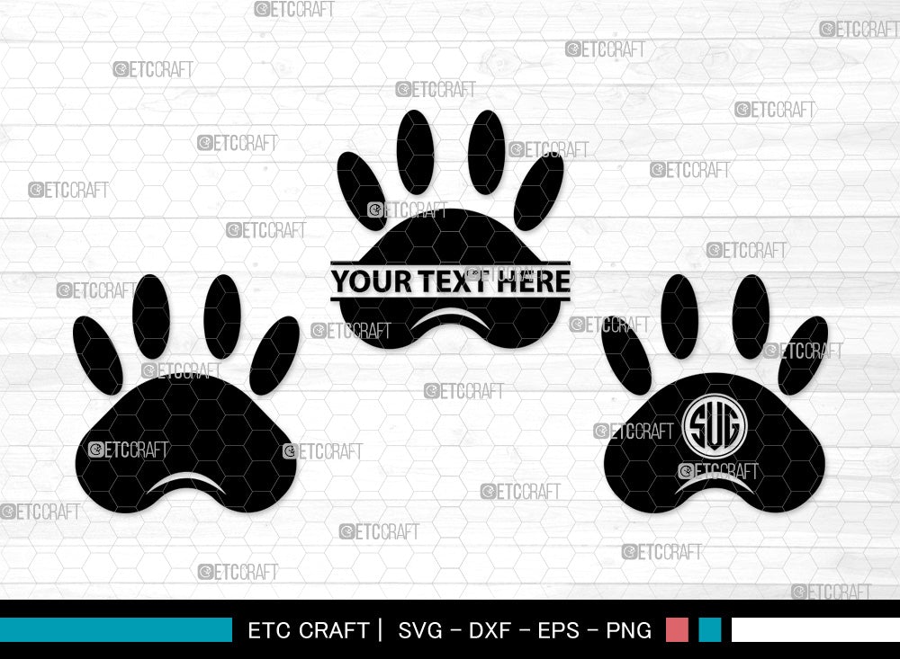 Dog Paw Monogram SVG | Pawprint Svg | Pet Paw Print Svg | Dog Love Svg ...