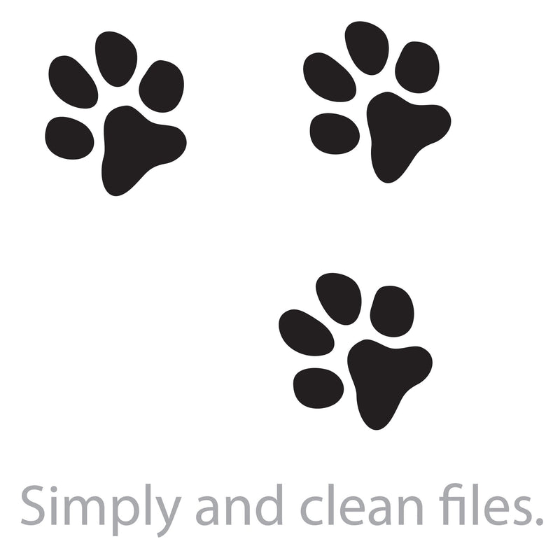 Dog paw tracks. Cut files for Cricut. Clip Art silhouettes (eps, svg ...