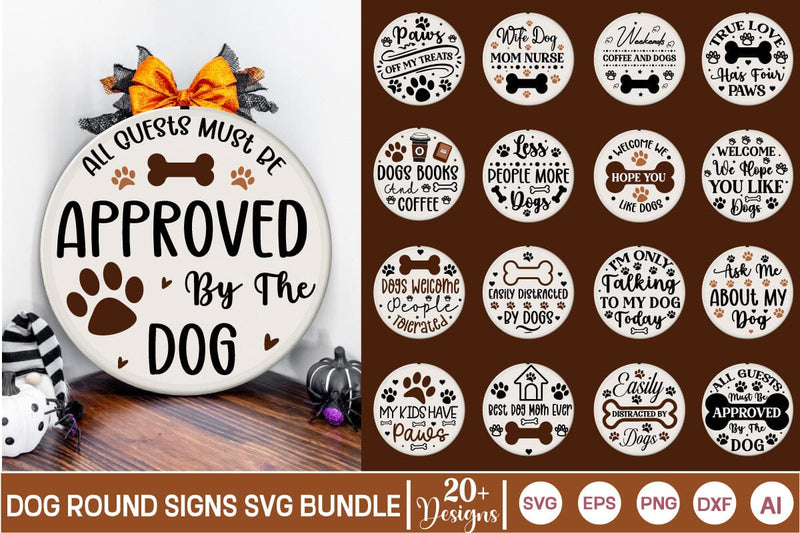 Dog Round Signs SVG Bundle Round Signs SVG SVGs,Quotes and Sayings,Food ...