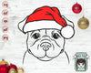 Christmas Pitbull Dog Santa Hat SVG Cut File - So Fontsy