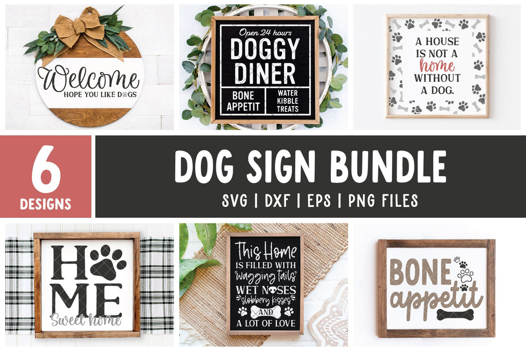 Dog Sign SVG Bundle | Dog Lover Cut Files - So Fontsy