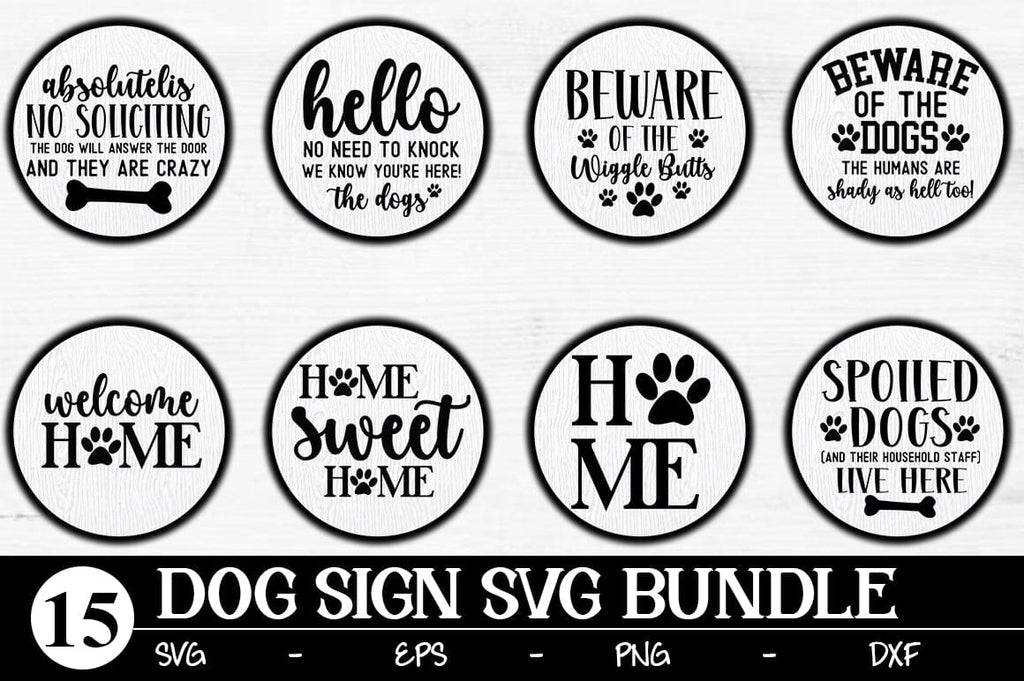 Dog Sign SVG Bundle - So Fontsy