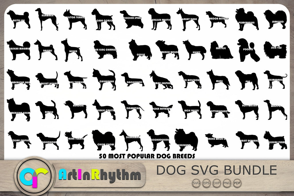 Dog Silhouettes Svg, Dog Svg Bundle, Dog Breeds Svg, Dog Breed Svg ...