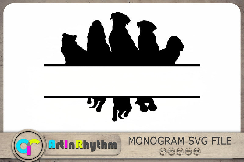 Dog Split Monogram Svg, Dogs Svg, Dog Monogram Svg, Dog Cliparts ...