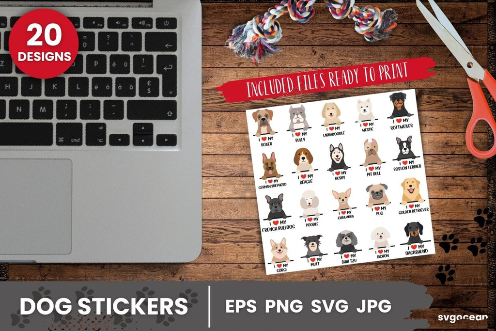 Dog Stickers SVG Bundle | Printable | Digital planner - So Fontsy