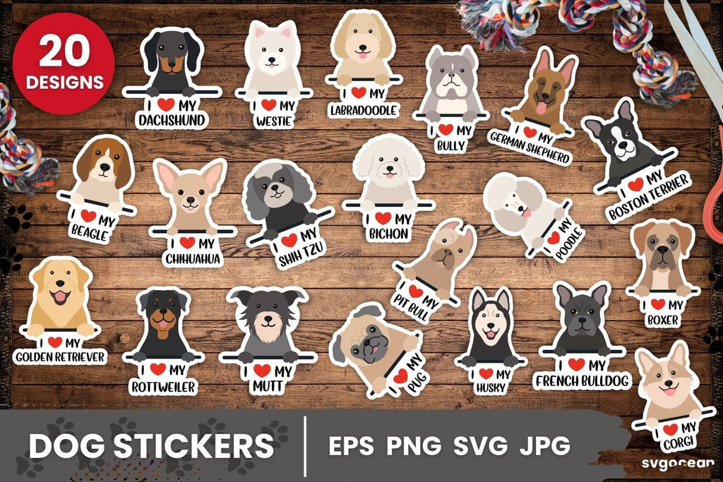 Dog Stickers SVG Bundle | Printable | Digital planner - So Fontsy