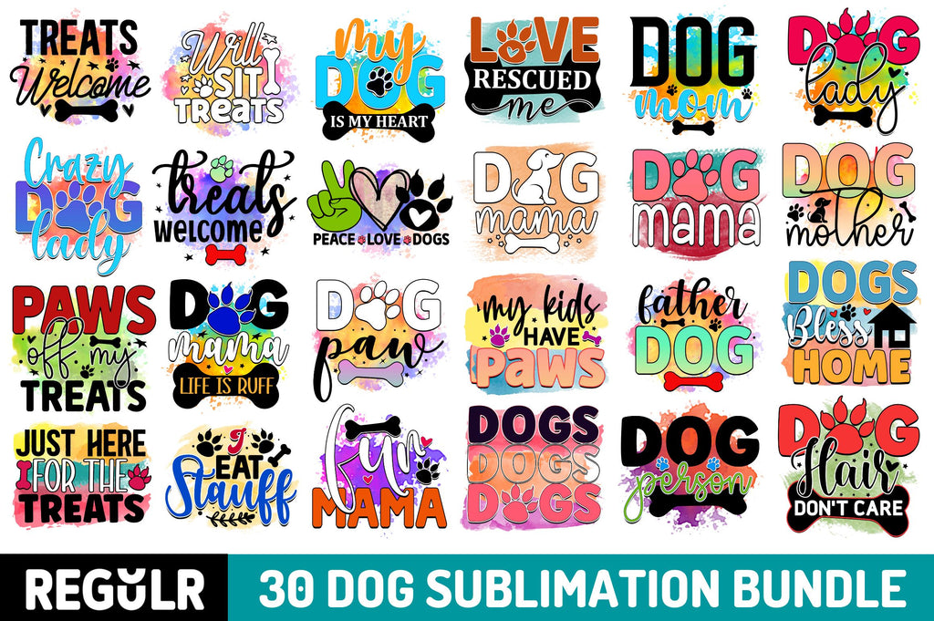 Dog Sublimation Png Bundle - So Fontsy