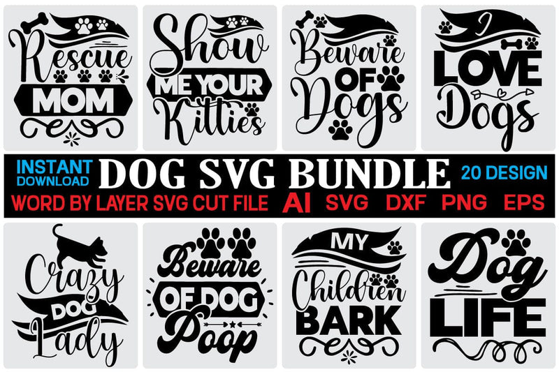 Dog svg Bundle,Pawsitive Svg, Puppy Svg, Dog Sayings, Dog Clipart ...