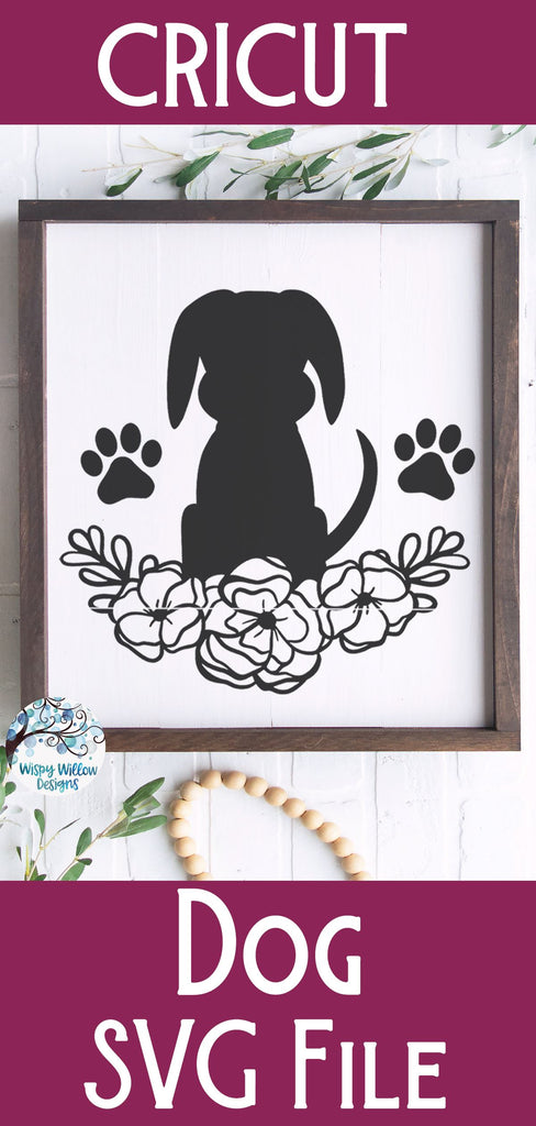 Dog with Flowers SVG - So Fontsy
