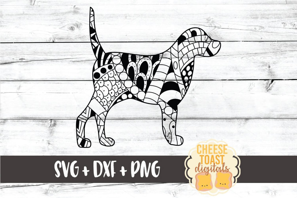 Dog - Zen Doodle Art - Animal SVG PNG DXF Files - So Fontsy