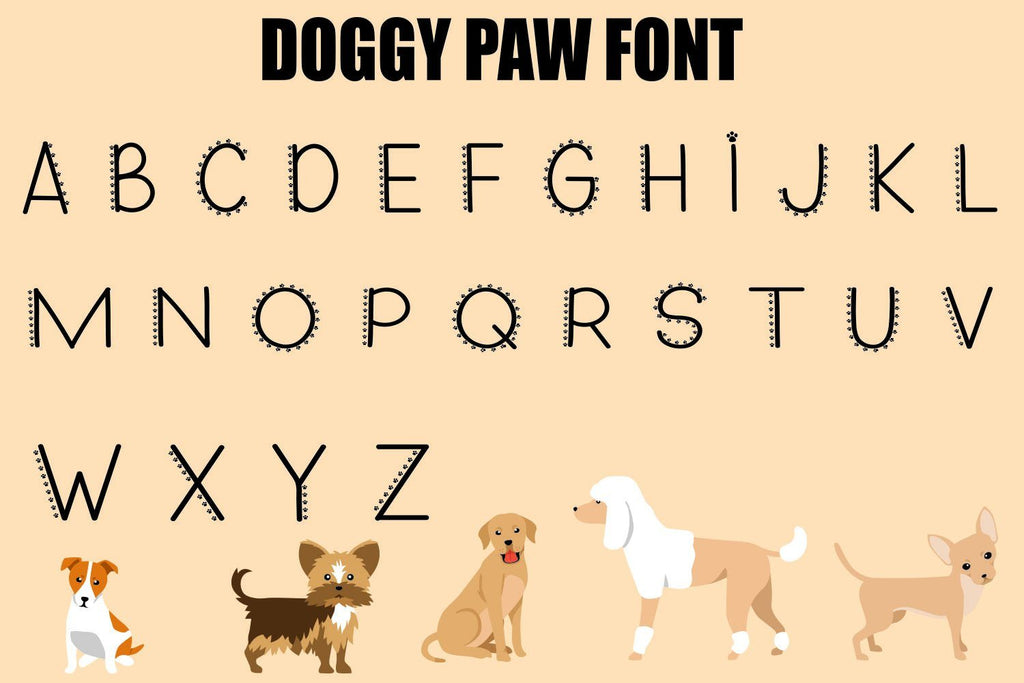 Doggy Font - A Cute upper case duo font - So Fontsy