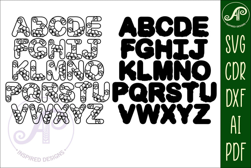 Dog/Puppy letters alphabet set. 78layered letters. - So Fontsy