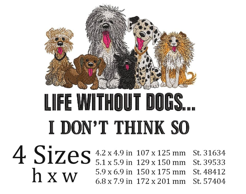 Dogs machine embroidery design. - So Fontsy