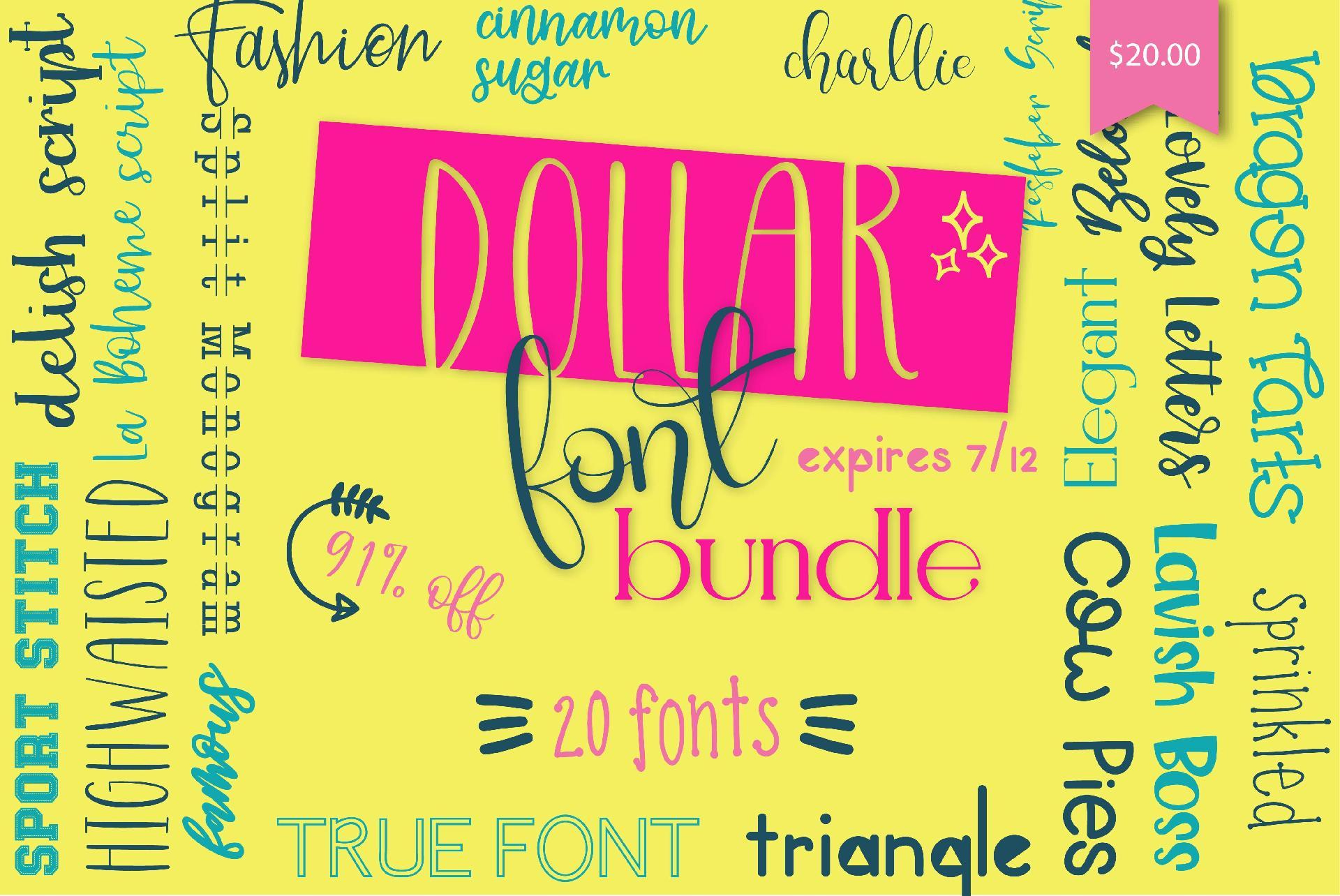 Dollar Font Bundle - So Fontsy